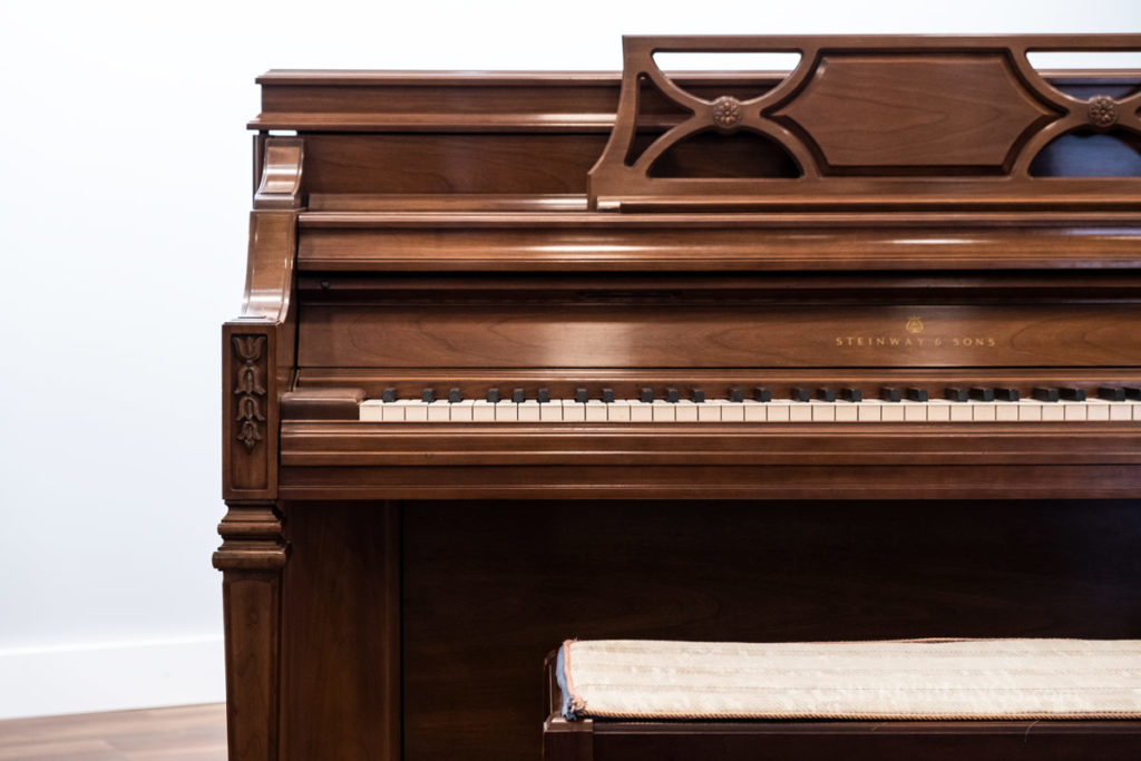 1969 Steinway Model F Upright Piano | Walnut - Very Good